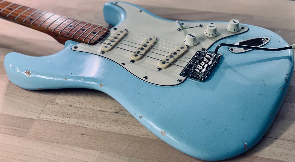 S71 CUSTOM SHOP DAPHNE BLUE 1969 STYLE RELIC. OWNED BY JOSH STEELY FROM ...